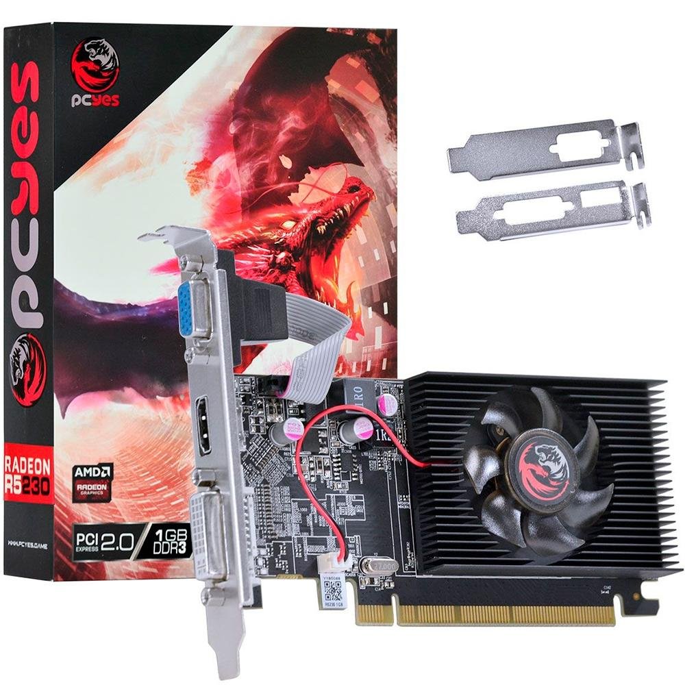 Placa de Vídeo PCYes AMD Radeon R5 230 1GB, DDR3 | KaBuM!