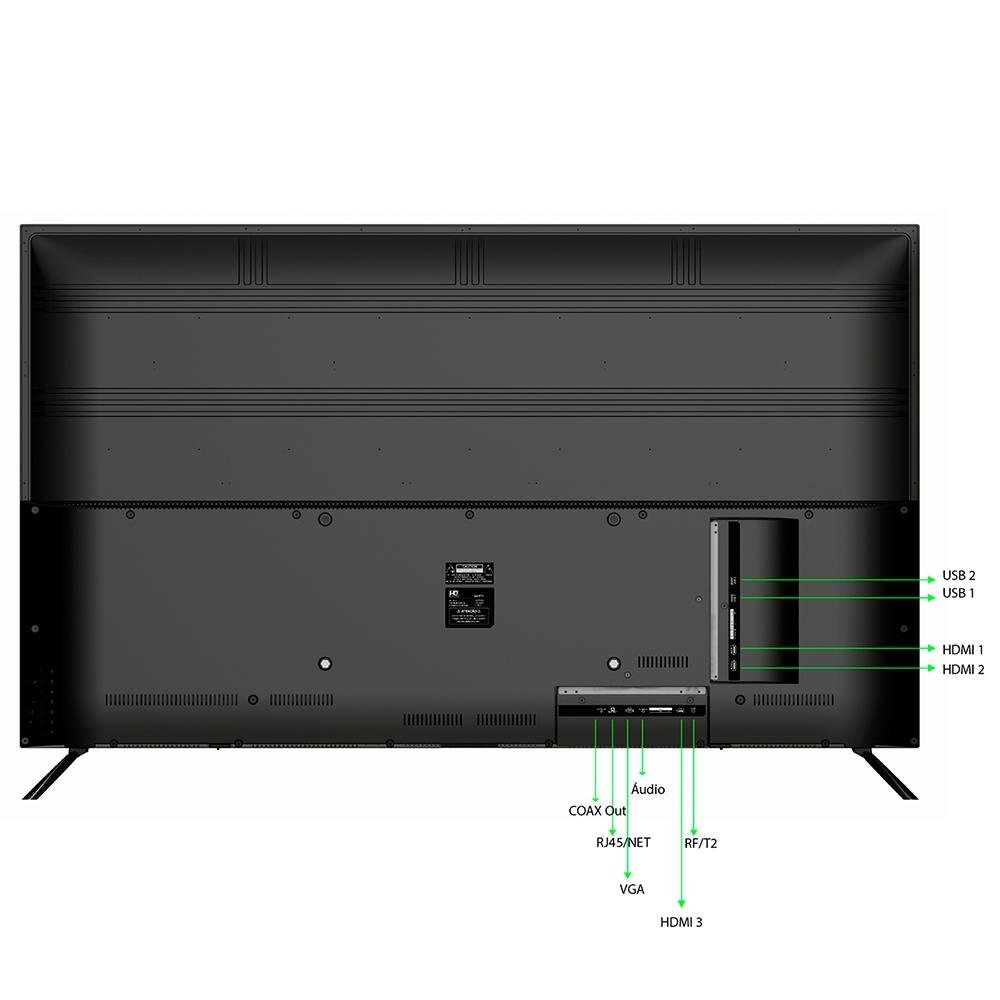 Smart TV HQ 50 Polegadas LED UHD 4K, 3 HDMI, 2 USB, Wi-Fi, Conversor ...