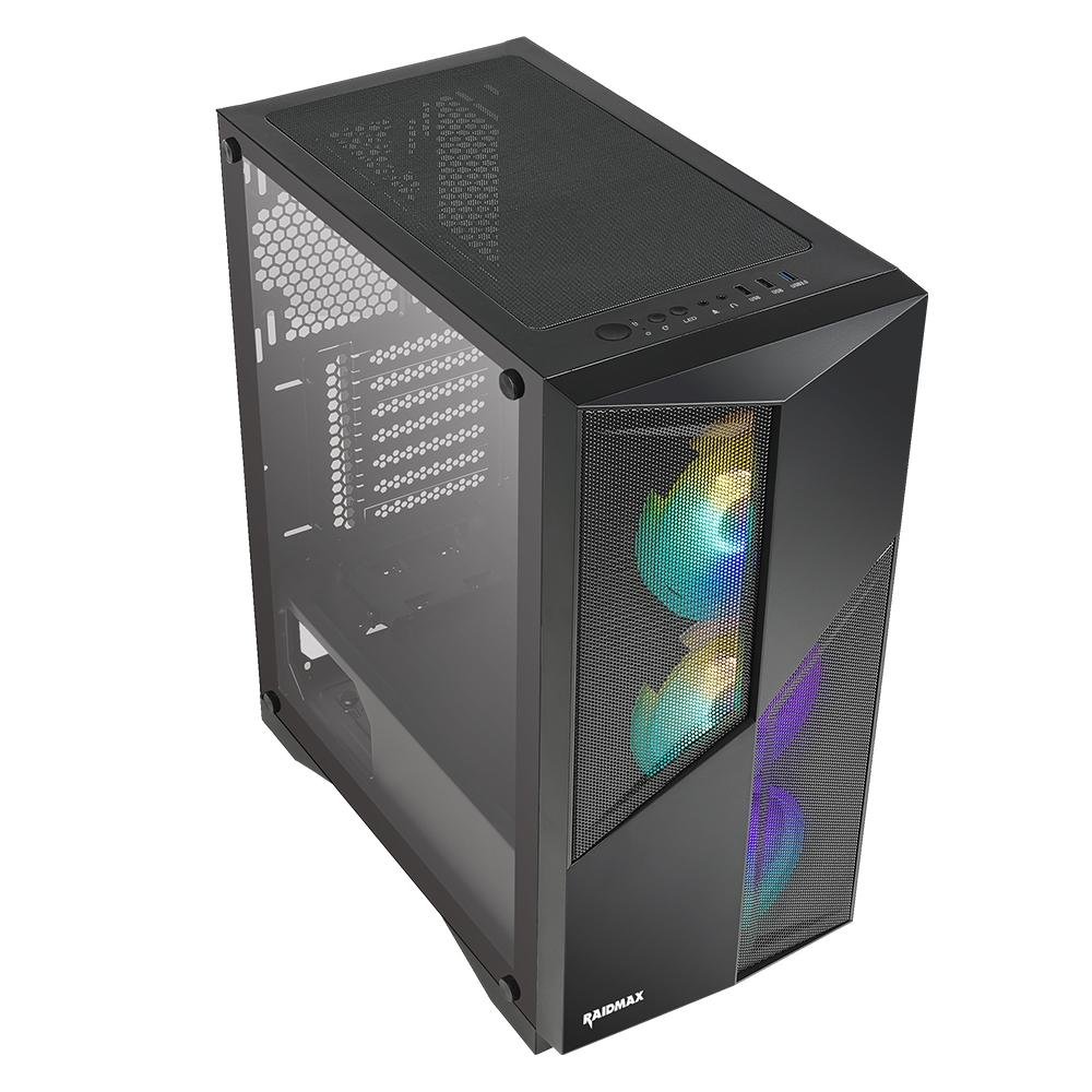 Gabinete Raidmax X627, Mid Tower, 4x Fan (3x Frontais ARGB, 1x Traseira), Lateral em Vidro ...