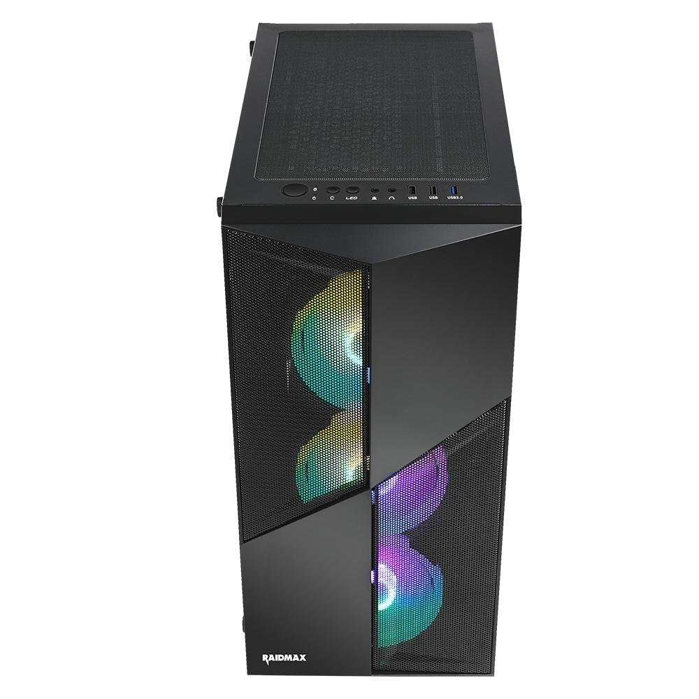 Gabinete Raidmax X627, Mid Tower, 4x Fan (3x Frontais ARGB, 1x Traseira), Lateral em Vidro ...