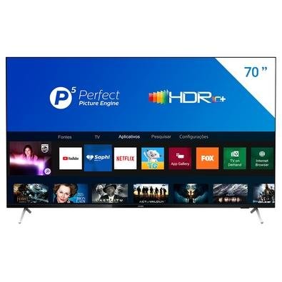 Smart TV Philips 70 Polegadas 4K UHD, 3 HDMI, 2 USB, Wi-Fi, Bluetooth, Dolby Atmos - 70PUG7625 ...