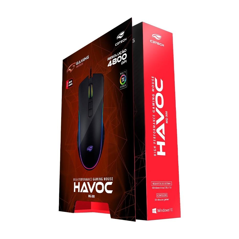 Mouse Gamer Havoc, RGB, 4800DPI | KaBuM!