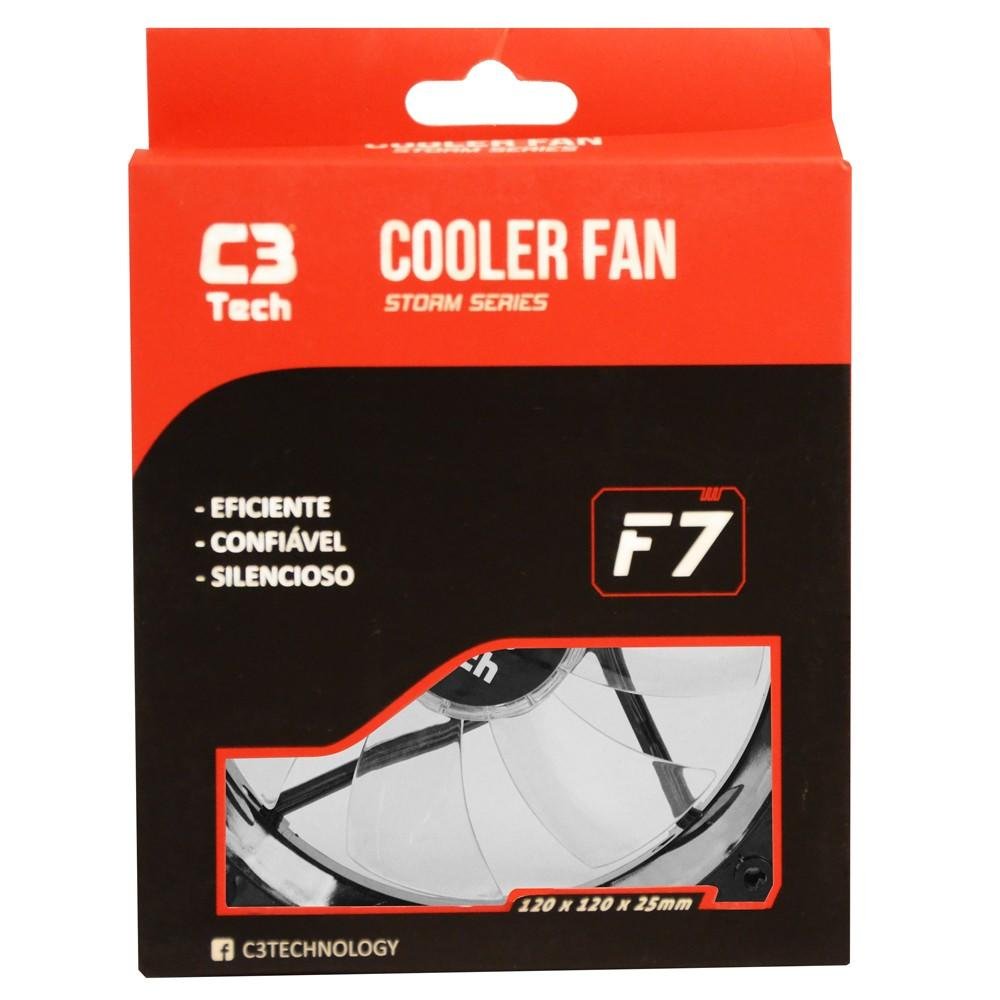 Cooler FAN C3 Tech F7-L100 WH Storm 12cm LED C3T