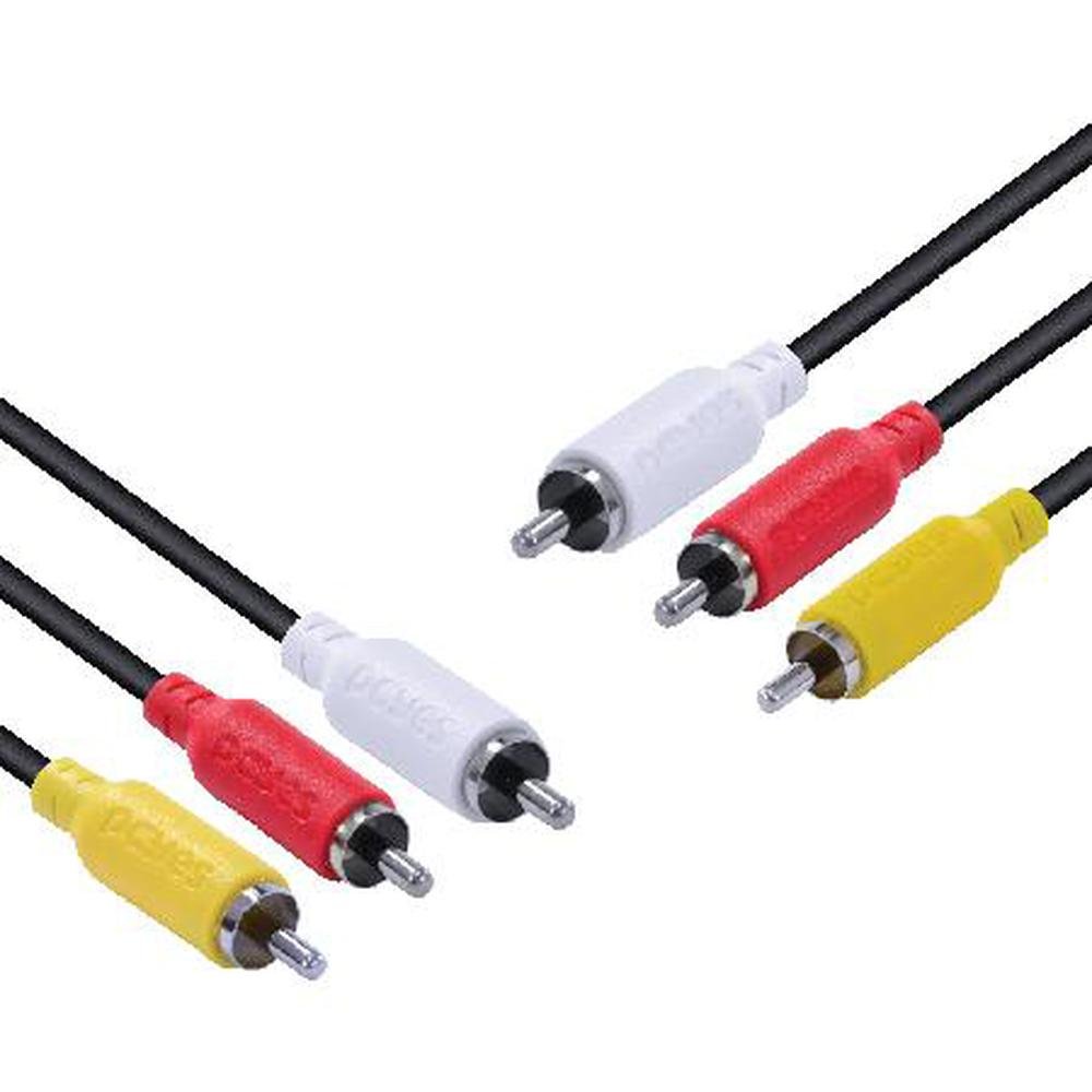 Cabo De Vídeo Composto 3 Rca Macho Para 3 Rca Macho 28Awg Puro Cobre 2 ...