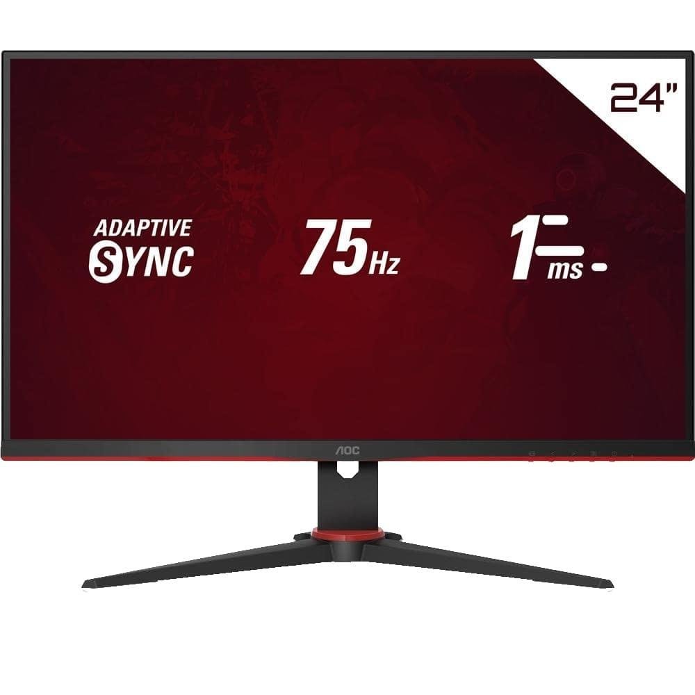 Monitor Gamer AOC FHD 1ms Preto E Vermelho KaBuM