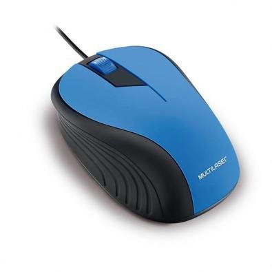 Mouse Multi USB 1200DPI Preto E Azul Mo226 KaBuM