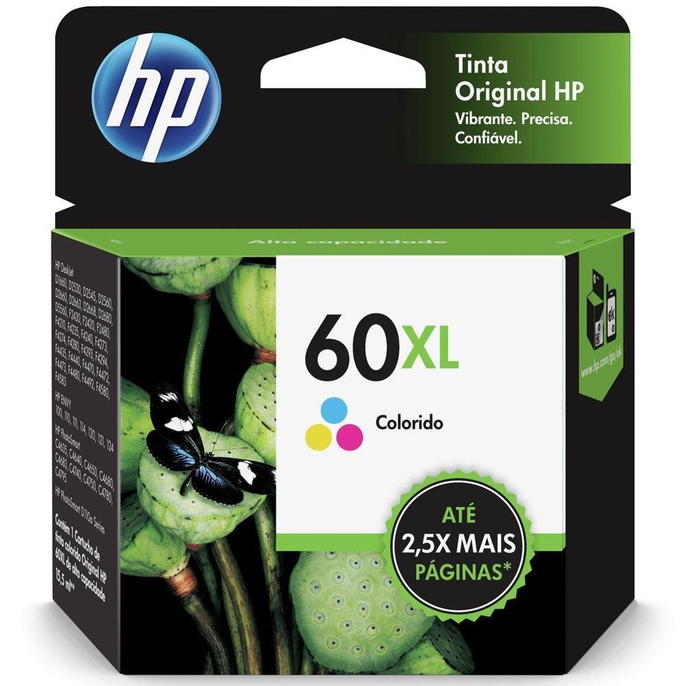 Cartucho de Tinta HP CC644WB 60XL Colorido KaBuM
