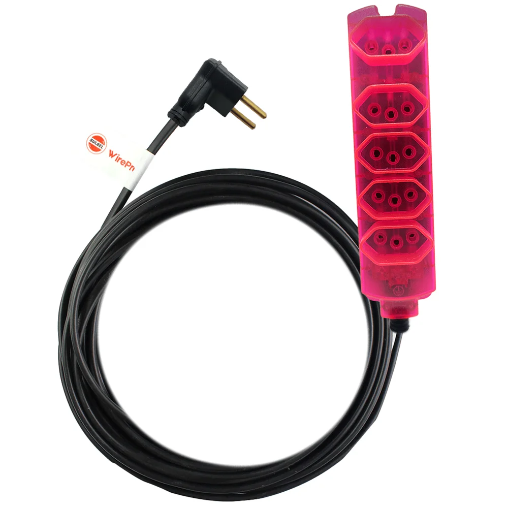 Extenso Múltipla 5 Tomadas 2pt Rosa Neon KaBuM