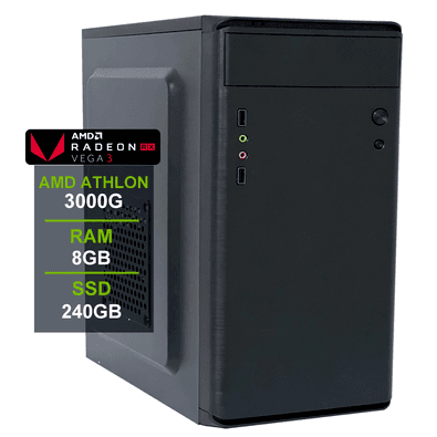 Computador AMD Athlon 3000g 8GB SSD 240GB KaBuM