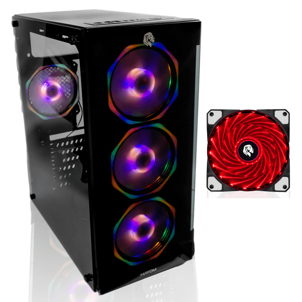 Gabinete Gamer Hayom Mid Tower Preto | KaBuM!