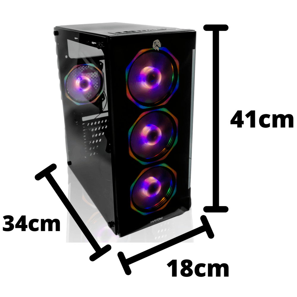 Gabinete Gamer Hayom Mid Tower Preto | KaBuM!