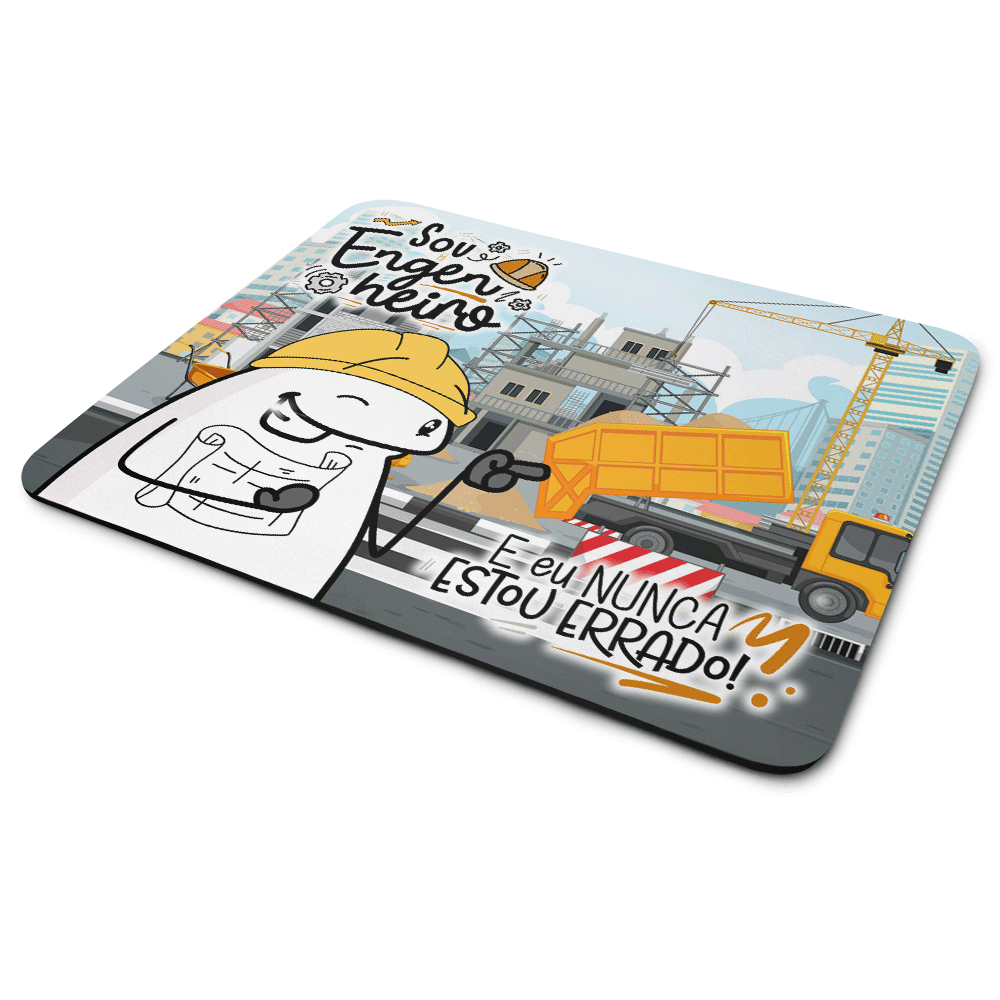 Mouse Pad Flork Profissões Sou Engenheiro KaBuM