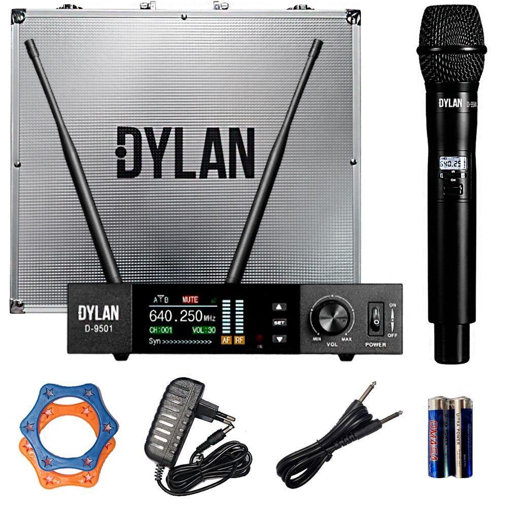 Microfone Sem Fio Dylan D9501 Uhf Digital KaBuM