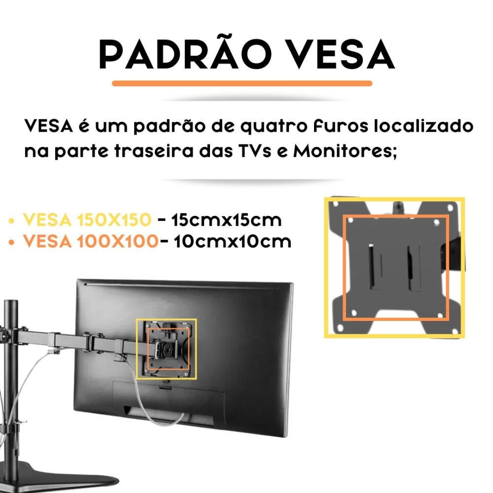 Suporte Universal P 2 Monitores Articulado KaBuM